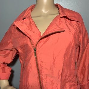 CAbi | Jackets & Coats | Cabi 93 Cropped Coral Moto Jacket Zipper ...